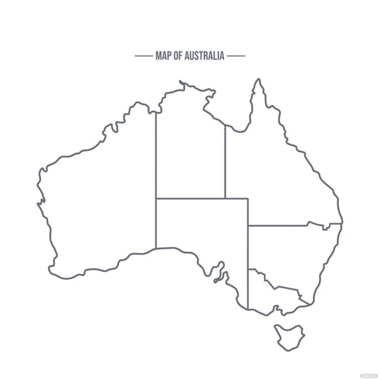 Map Australia Outline: Explore the Land Down Under - Premium Printable