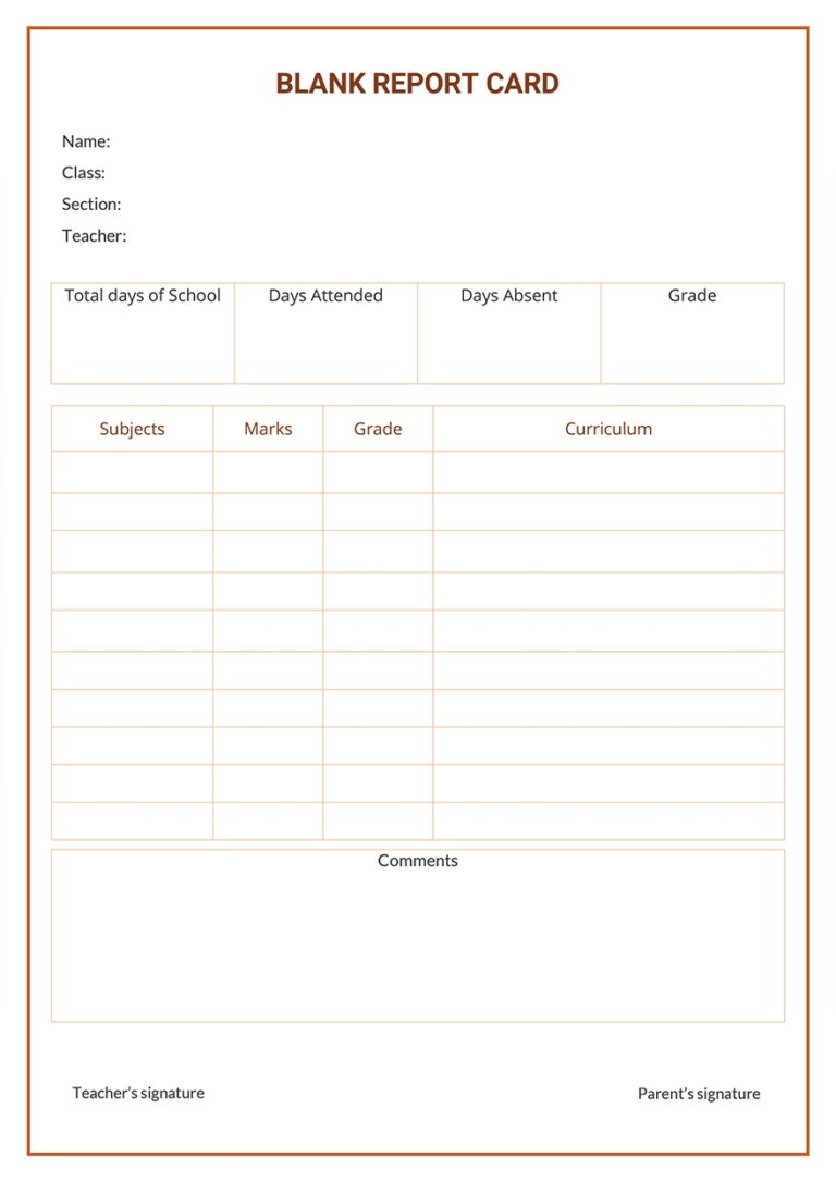 Unlocking the Potential of the Blank Report Card - Premium Printable