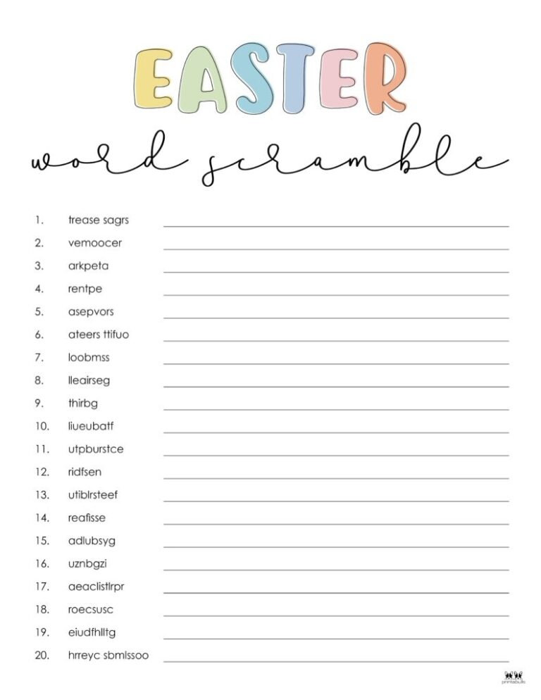 Printable Word Scrambles: The Fun and Educational Game for All Ages ...