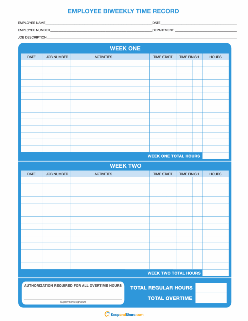 Biweekly Timesheet Template: Streamline Your Time Tracking Efforts ...