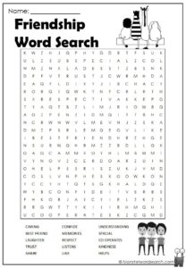 Friendship Word Search: A Fun and Engaging Puzzle Game - Premium Printable