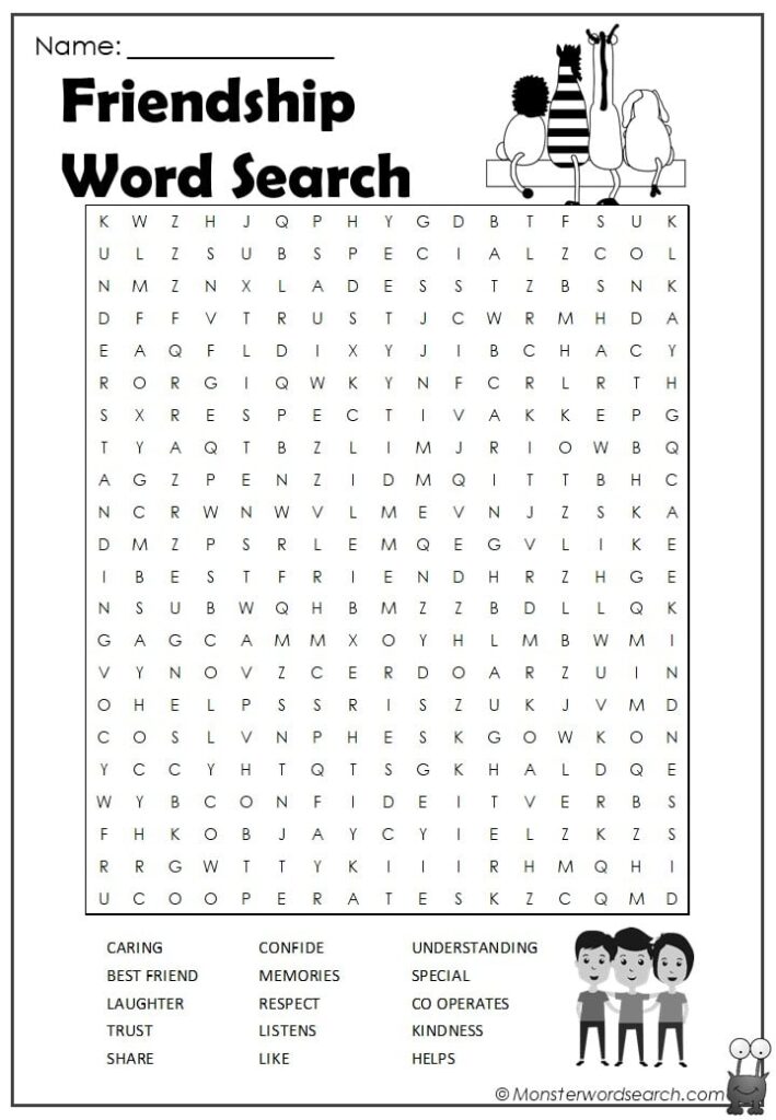 Friendship Word Search: A Fun and Engaging Puzzle Game - Premium Printable