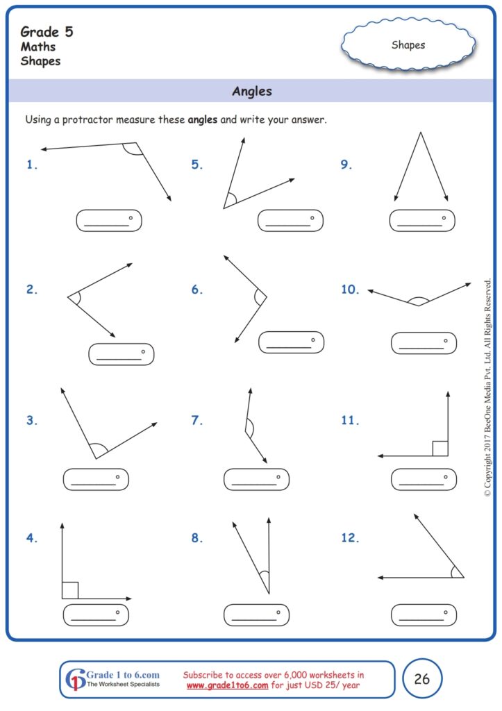Measure Angles Worksheet - Premium Printable