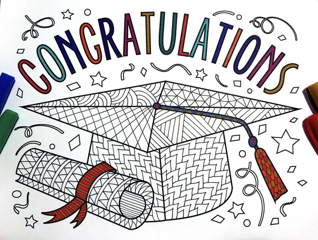 Congratulations Coloring Pages: Celebrate Achievements with Colorful ...