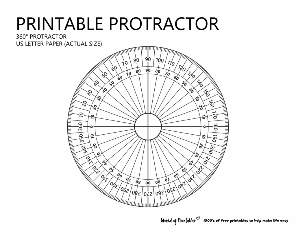 Free Printable Protractor: The Ultimate Tool for Precision Measurement ...