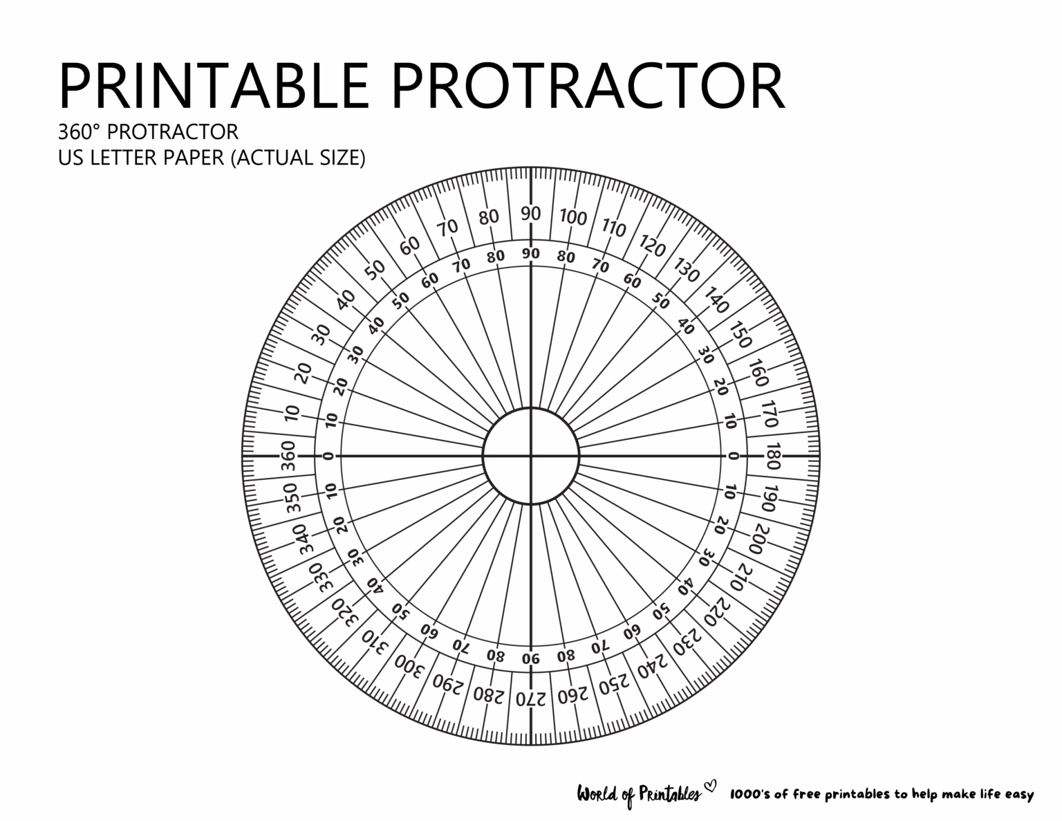 Free Printable Protractor: The Ultimate Tool for Precision Measurement ...