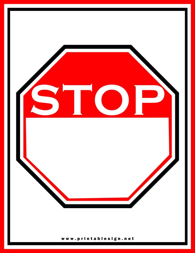 Printable Stop Sign: A Must-Have for Safety and Organization - Premium ...