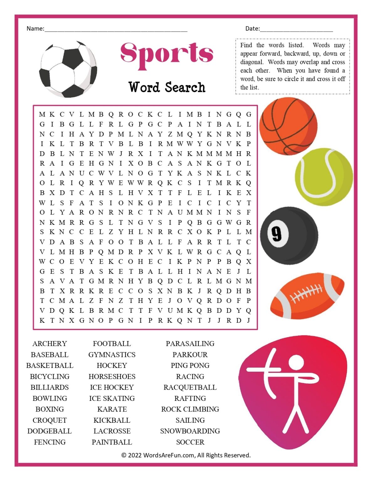 Sports Word Searches: Fun and Challenging Puzzles for Sports ...