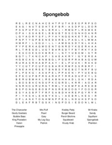 Spongebob Word Search: A Fun and Challenging Activity for Fans of the ...
