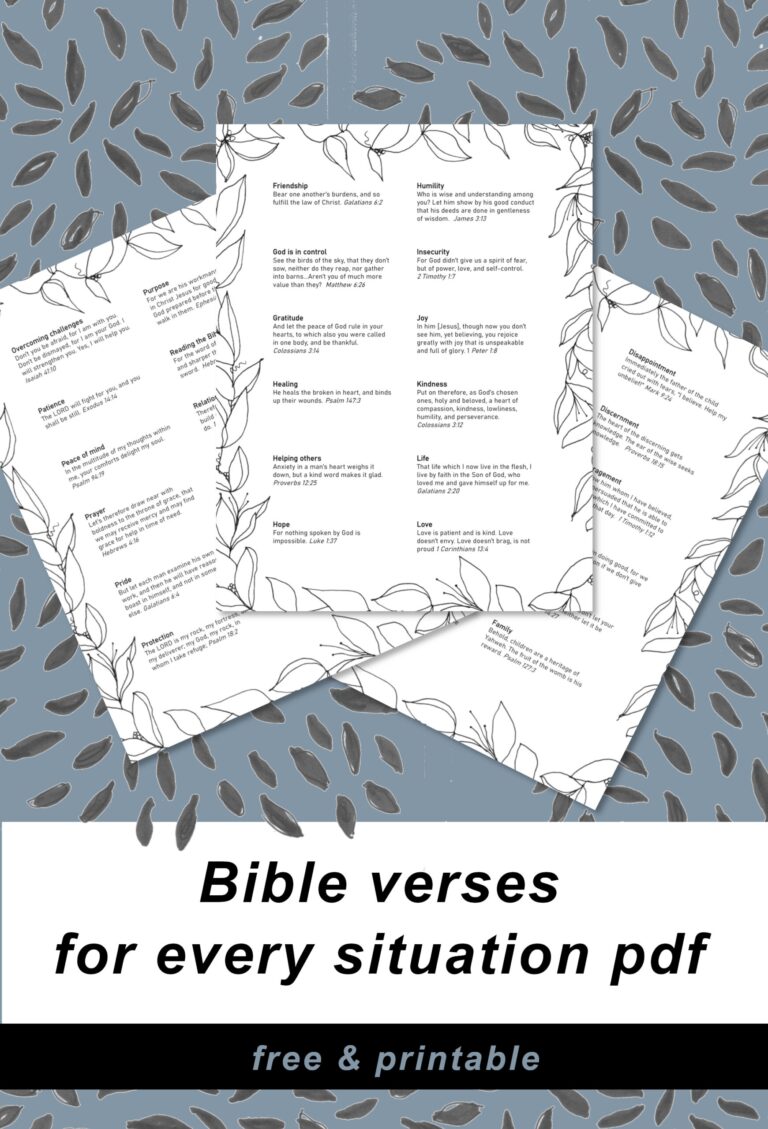 Printable Bible Verses For Different Situations Pdf - Premium Printable