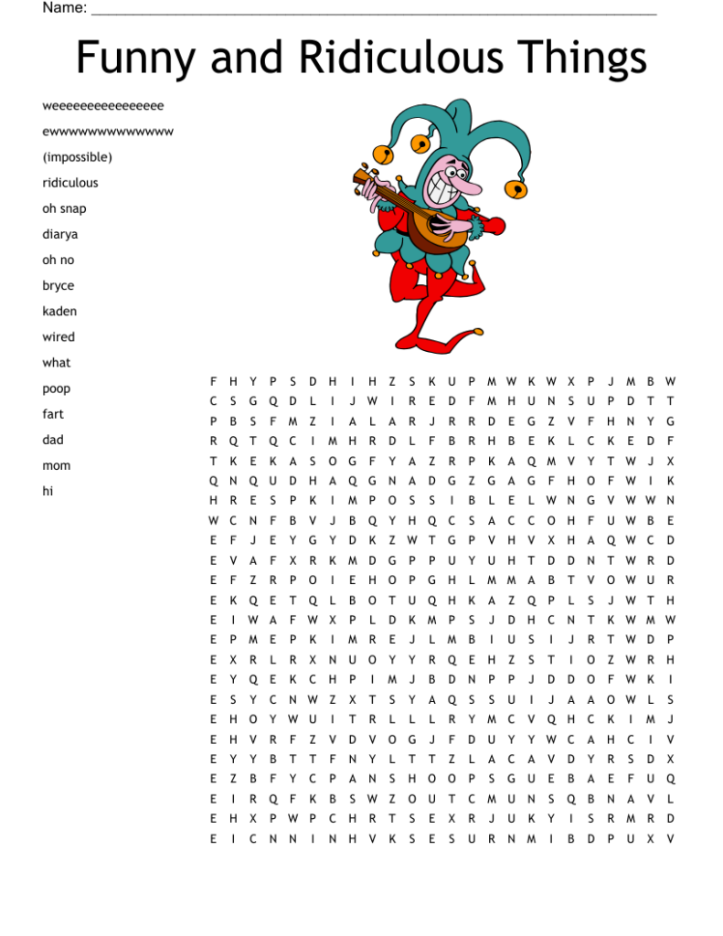 Funny Word Search Puzzles Printable: A Fun and Engaging Activity for ...
