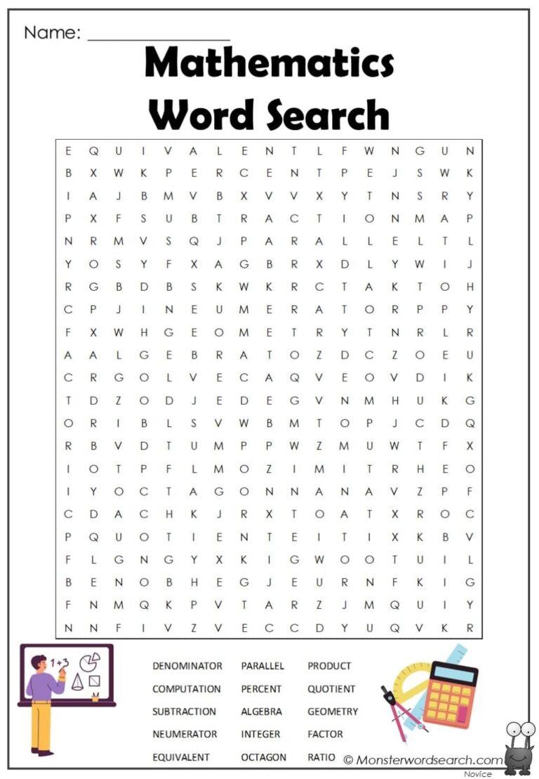 Printable Math Word Search Puzzles: A Fun and Educational Way to ...