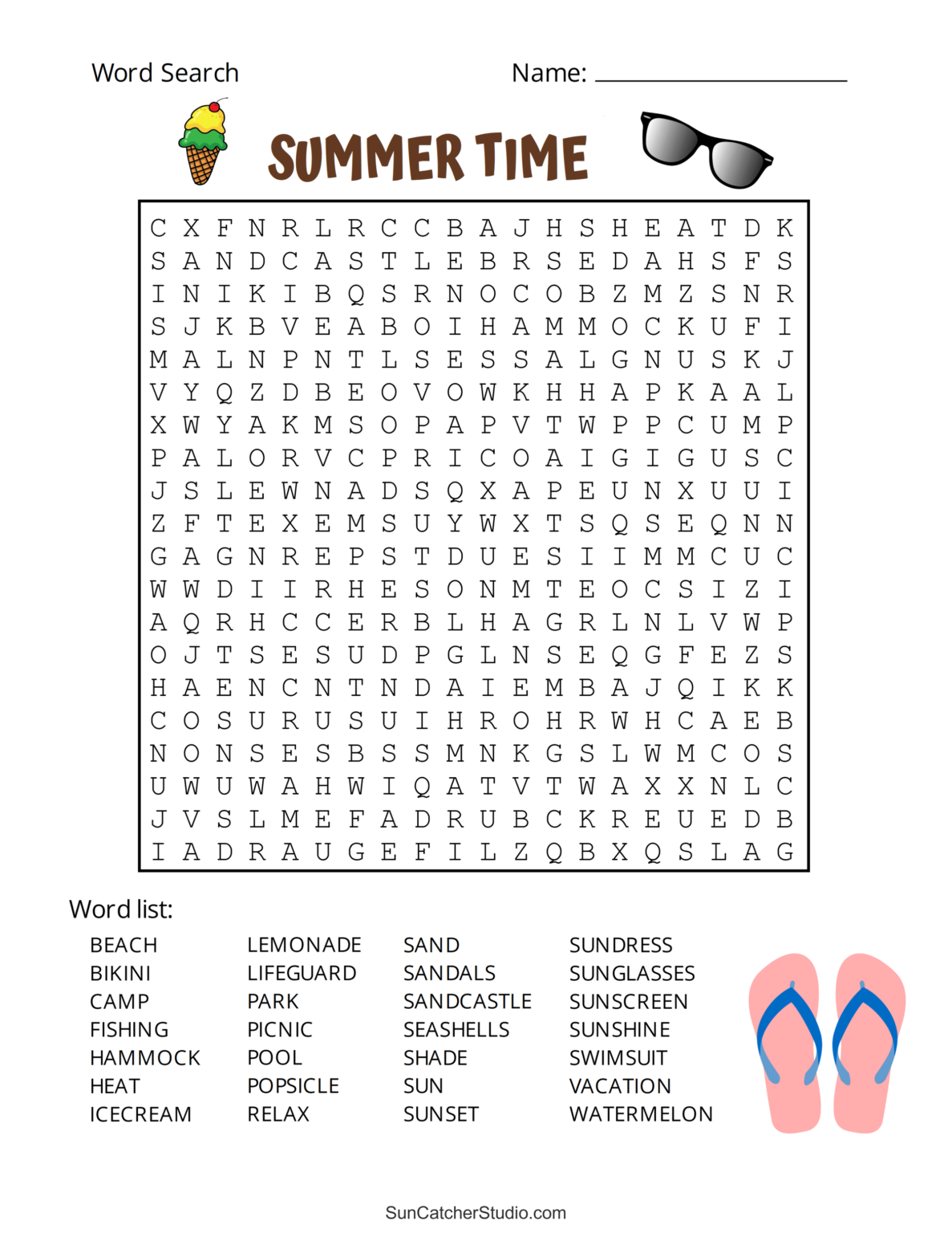 Summer Word Search Printable Pdf - Premium Printable